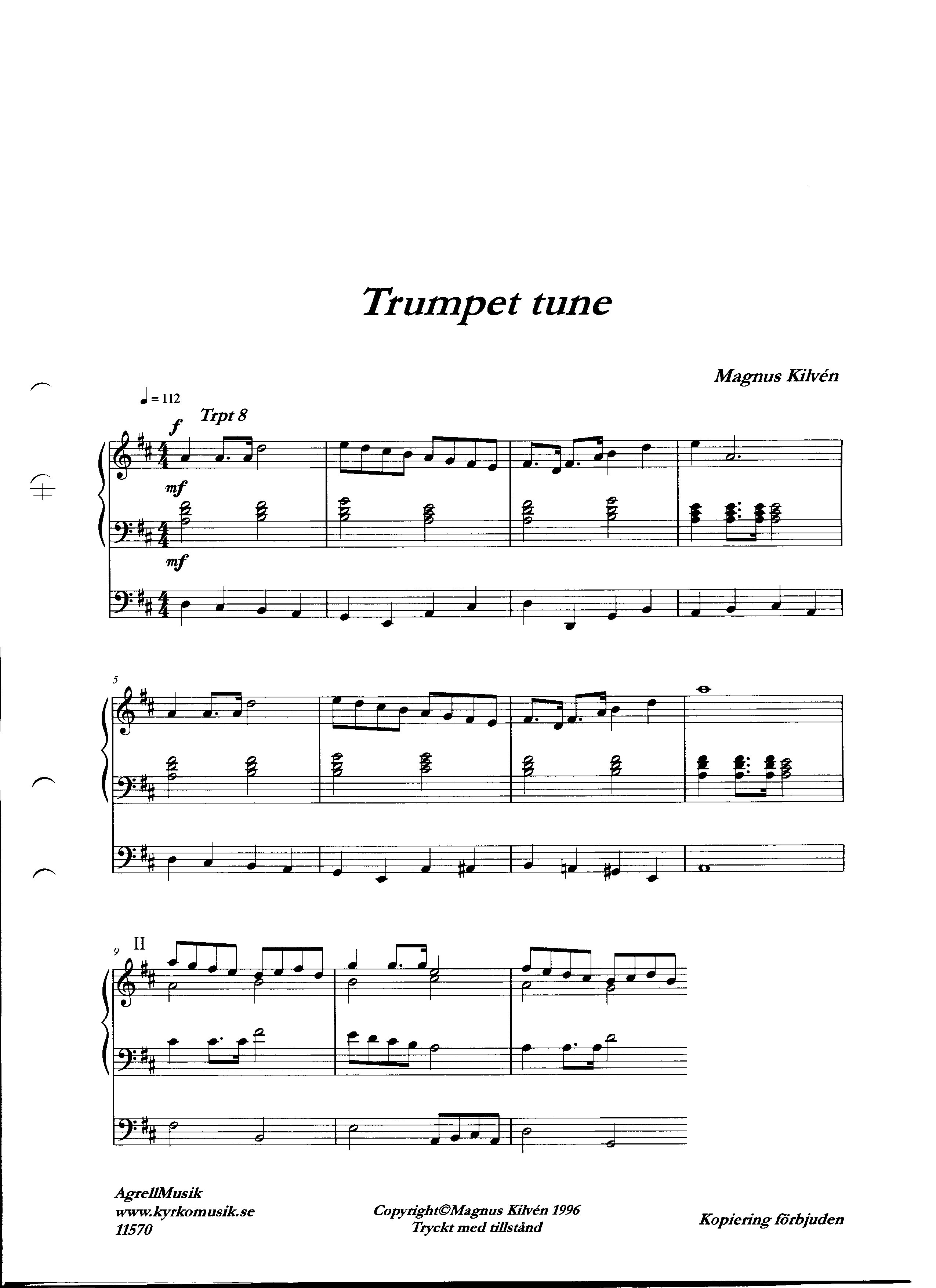 Trumpet tune / Magnus Kilvén