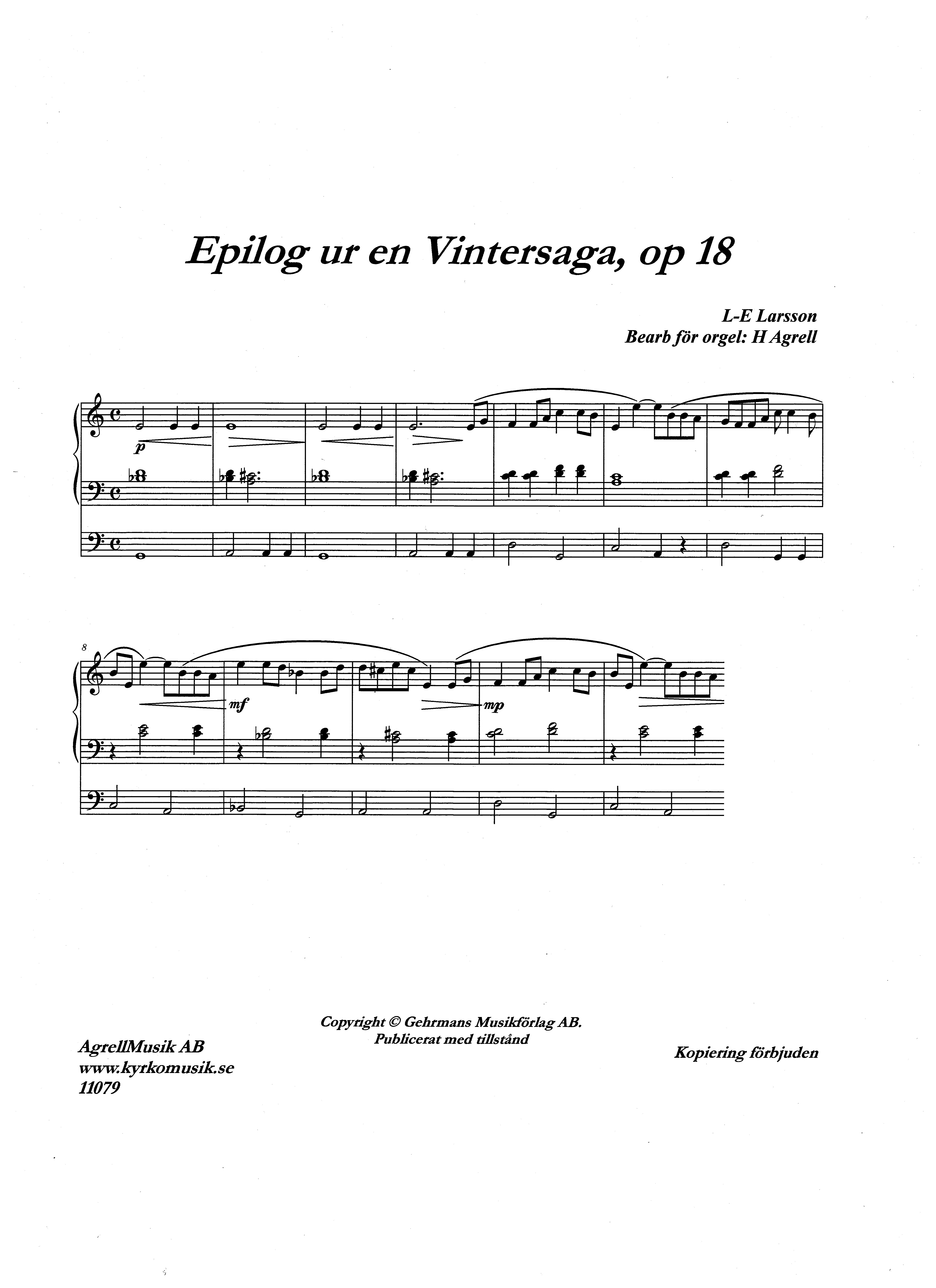 Epilog ur en Vintersaga /L-E Larsson