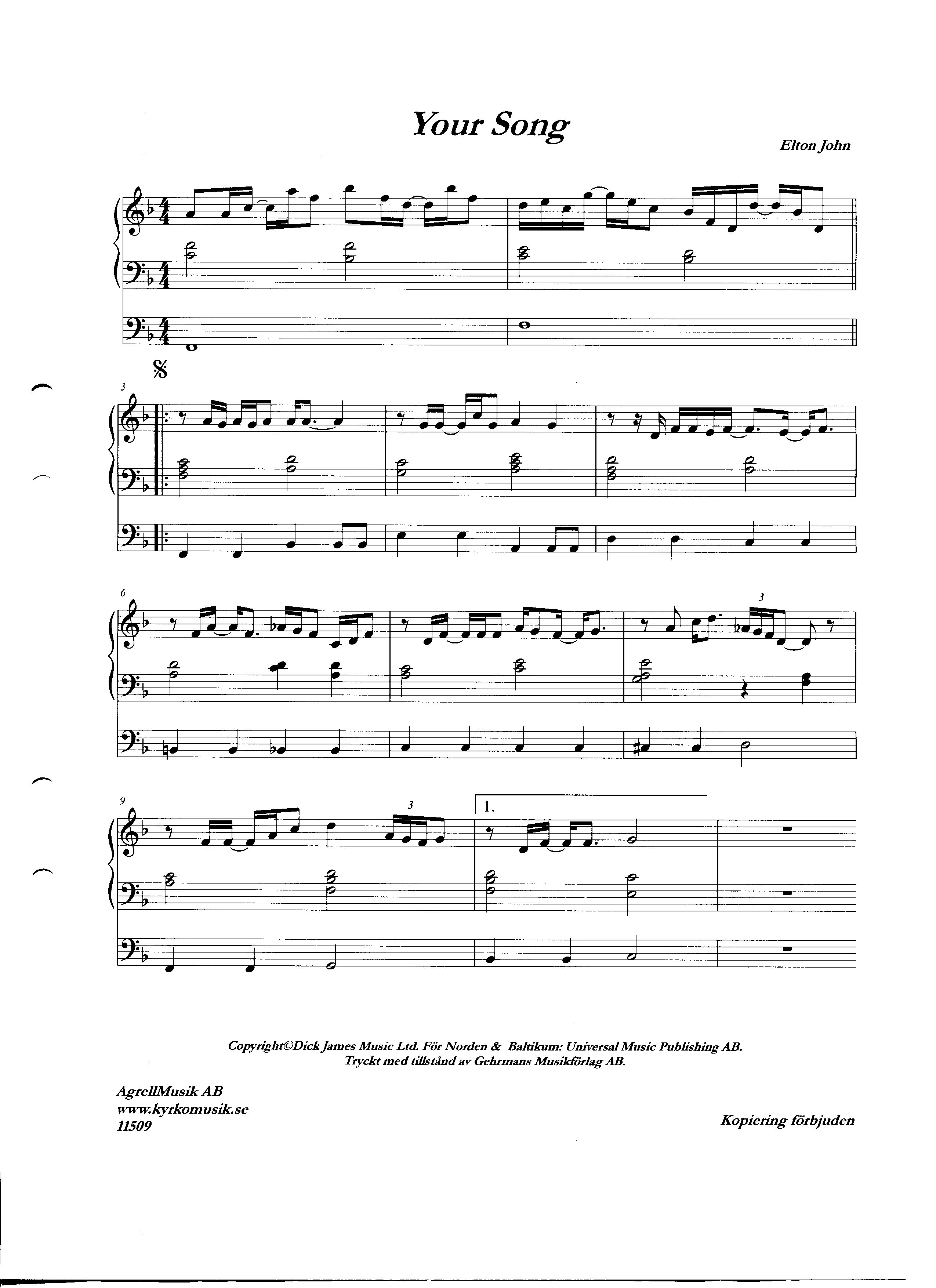 Your Song / Elton John